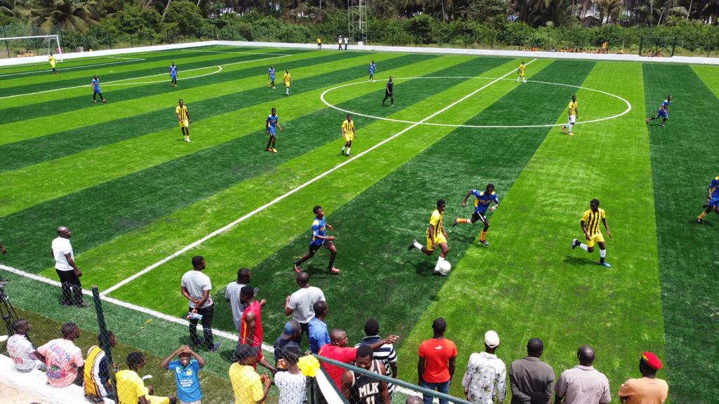 Eni Ghana constructs three AstroTurfs in Ellembelle District - MyJoyOnline