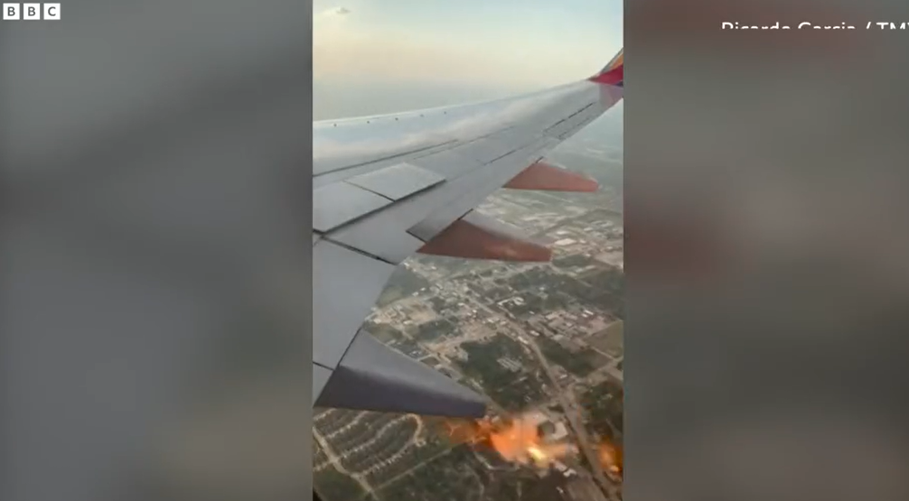 The moment a Southwest Airlines plane catches fire mid-flight - MyJoyOnline