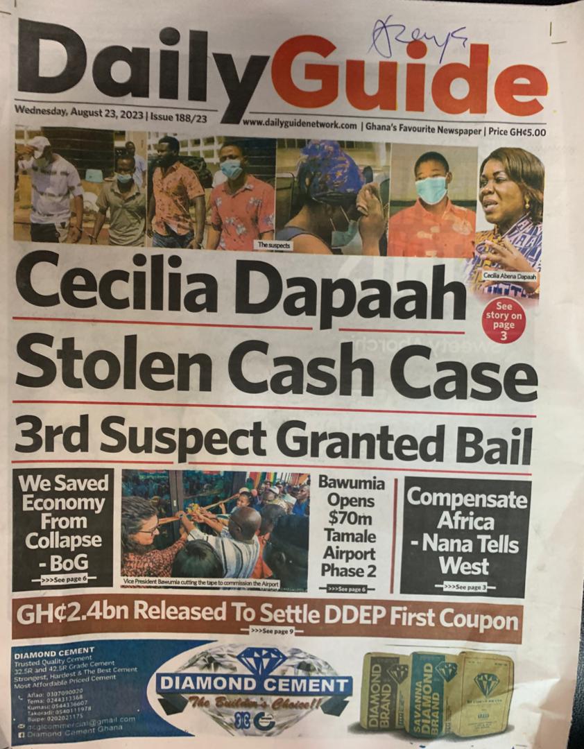 Today’s front pages: Wednesday, August 23, 2023 - MyJoyOnline