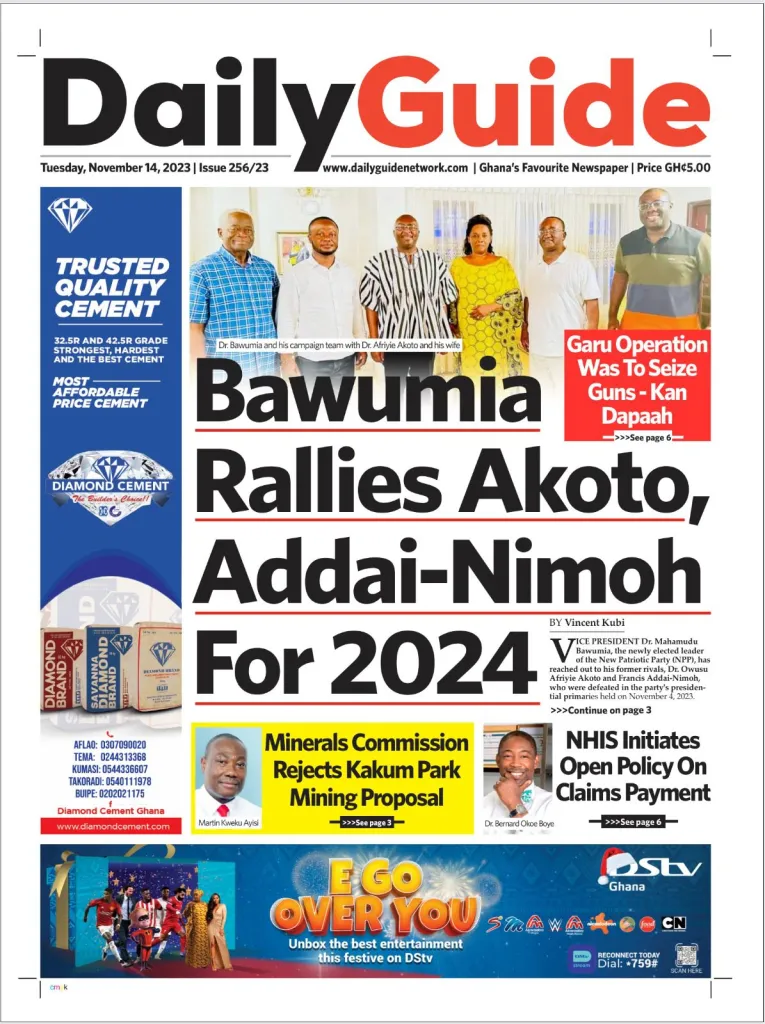 Today's front pages: Tuesday, November 14, 2023 - MyJoyOnline
