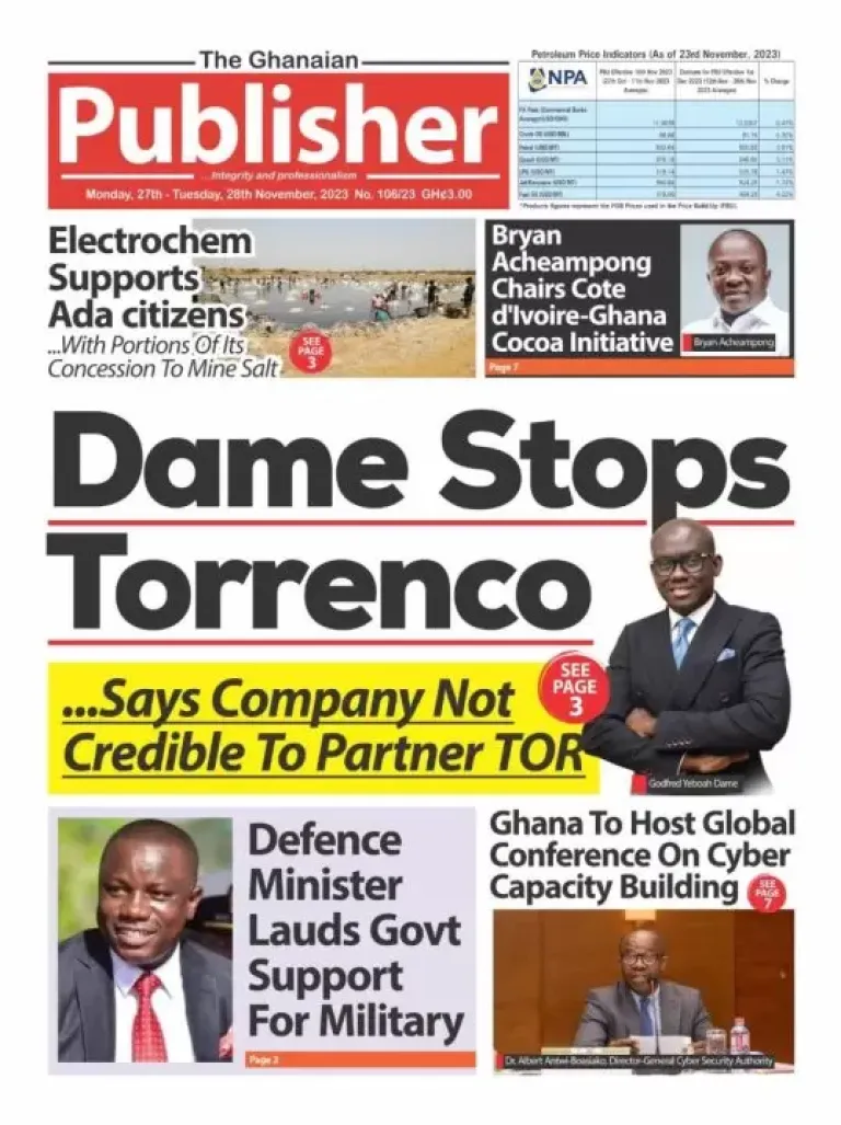 Today's front pages: Monday, November 27, 2023 - MyJoyOnline