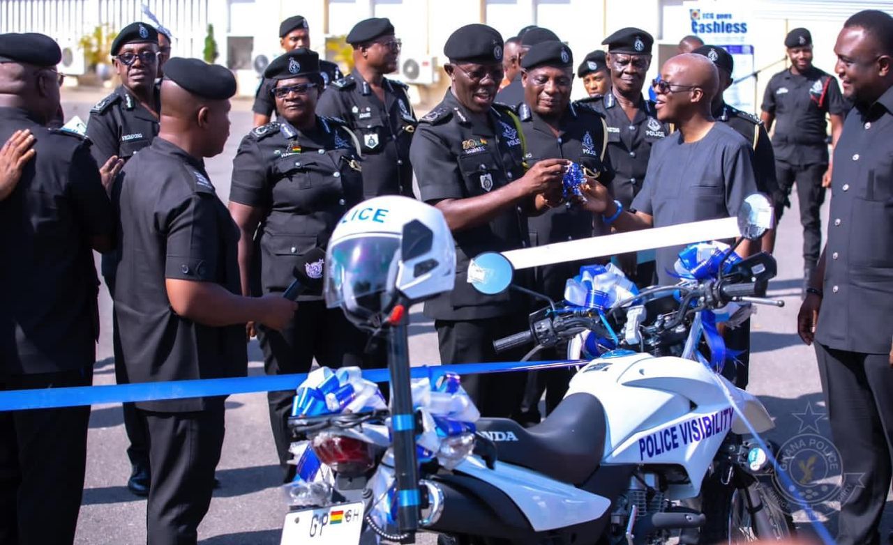 Police receive 200 motorbikes from ECG to enhance operations - MyJoyOnline