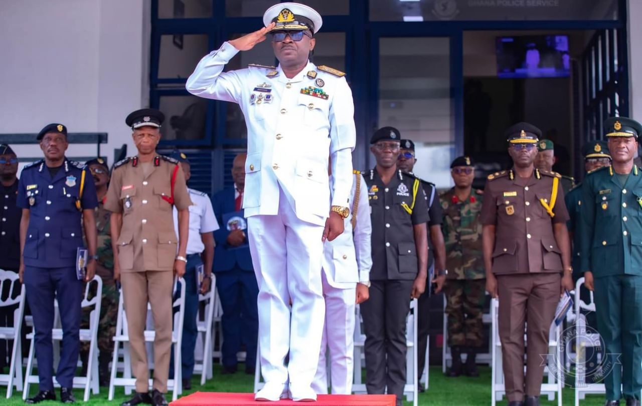 Police Service, other security agencies honour Vice Admiral Seth Amoama with a Guard of Honour ...