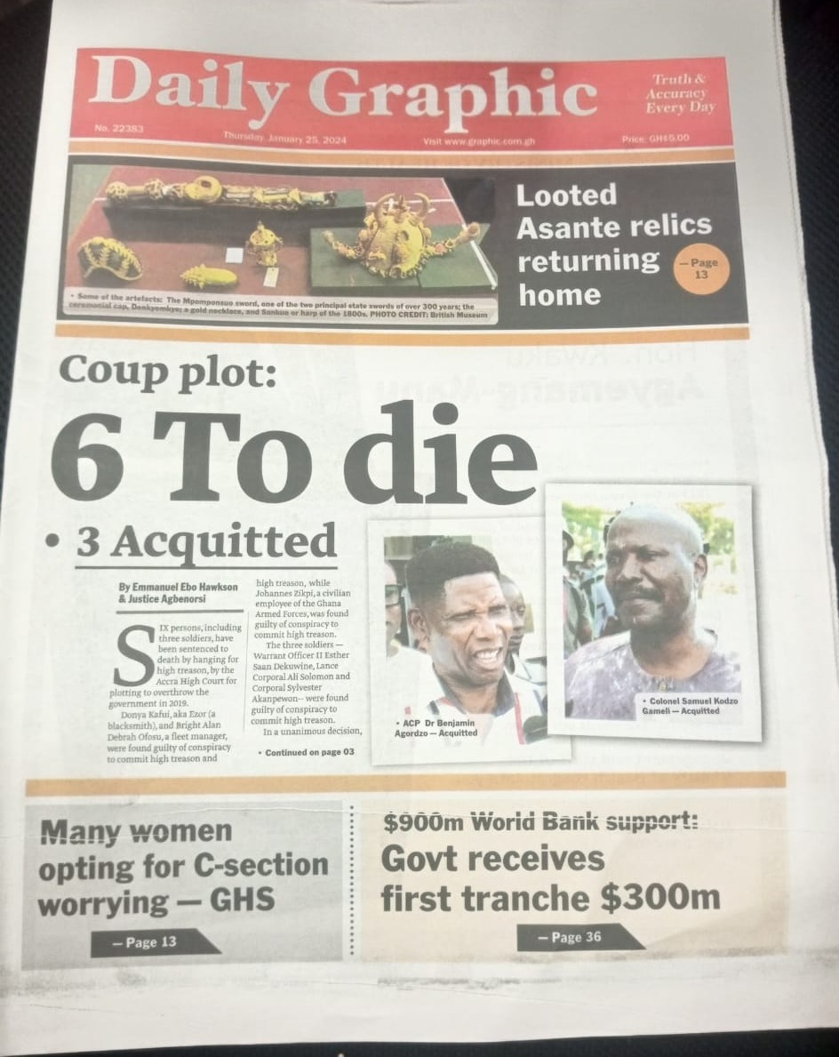 Today's front pages: Thursday, February 25, 2024 - MyJoyOnline