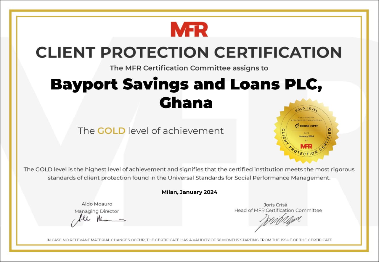 Bayport secures Gold for Client Protection Excellence - MyJoyOnline