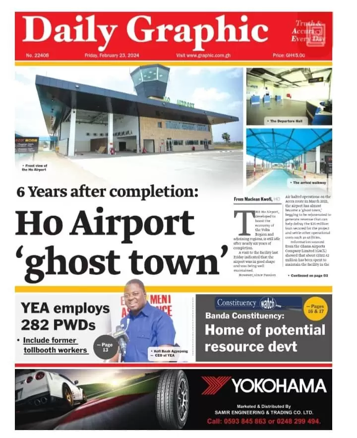 Today's front pages: Friday, February 23, 2024 - MyJoyOnline