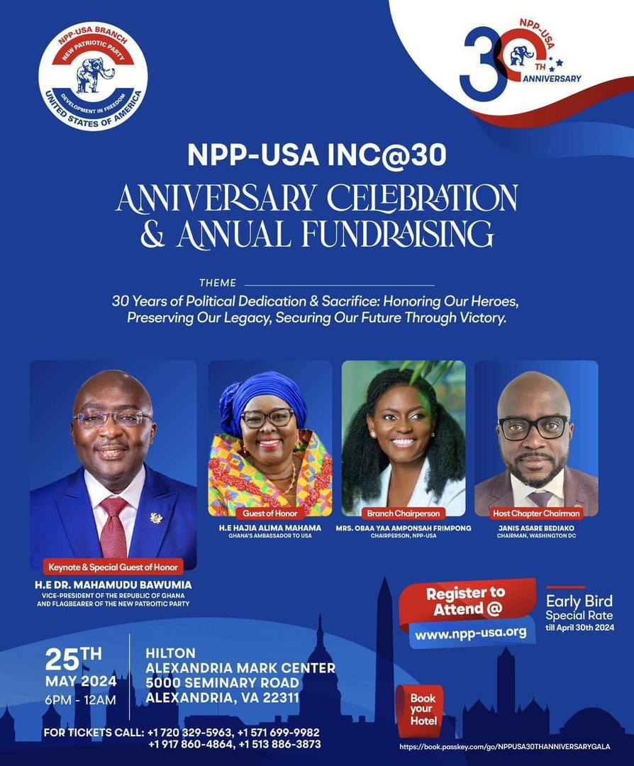 NPP-USA to celebrate 30th anniversary, unveil Bawumia as presidential ...