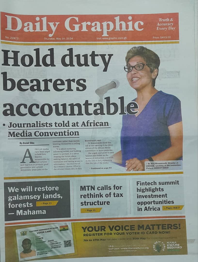 Today's front pages: Thursday, May 16, 2024 - MyJoyOnline