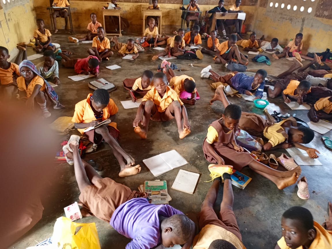 School children in Babile D/A Primary lie prostrate for academic work ...