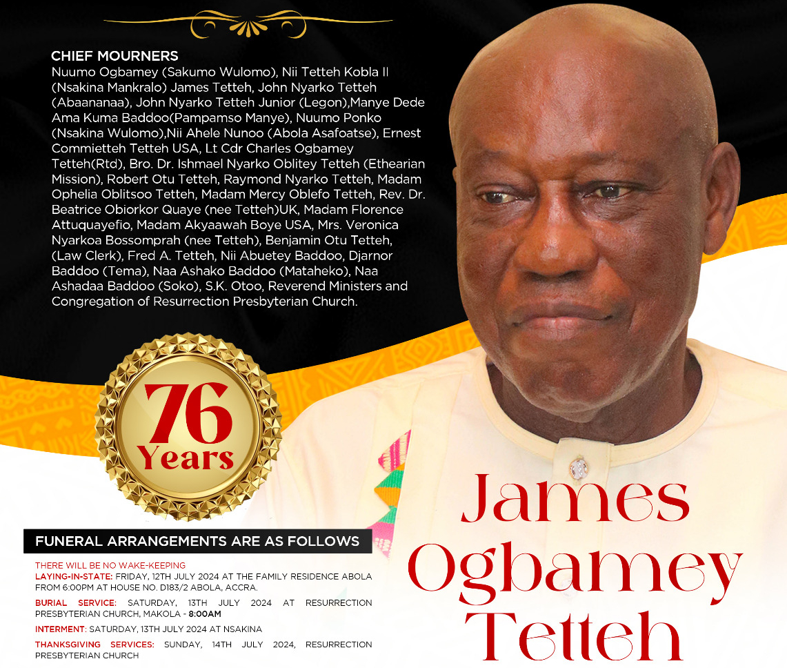 Obituary: James Ogbamey Tetteh - MyJoyOnline