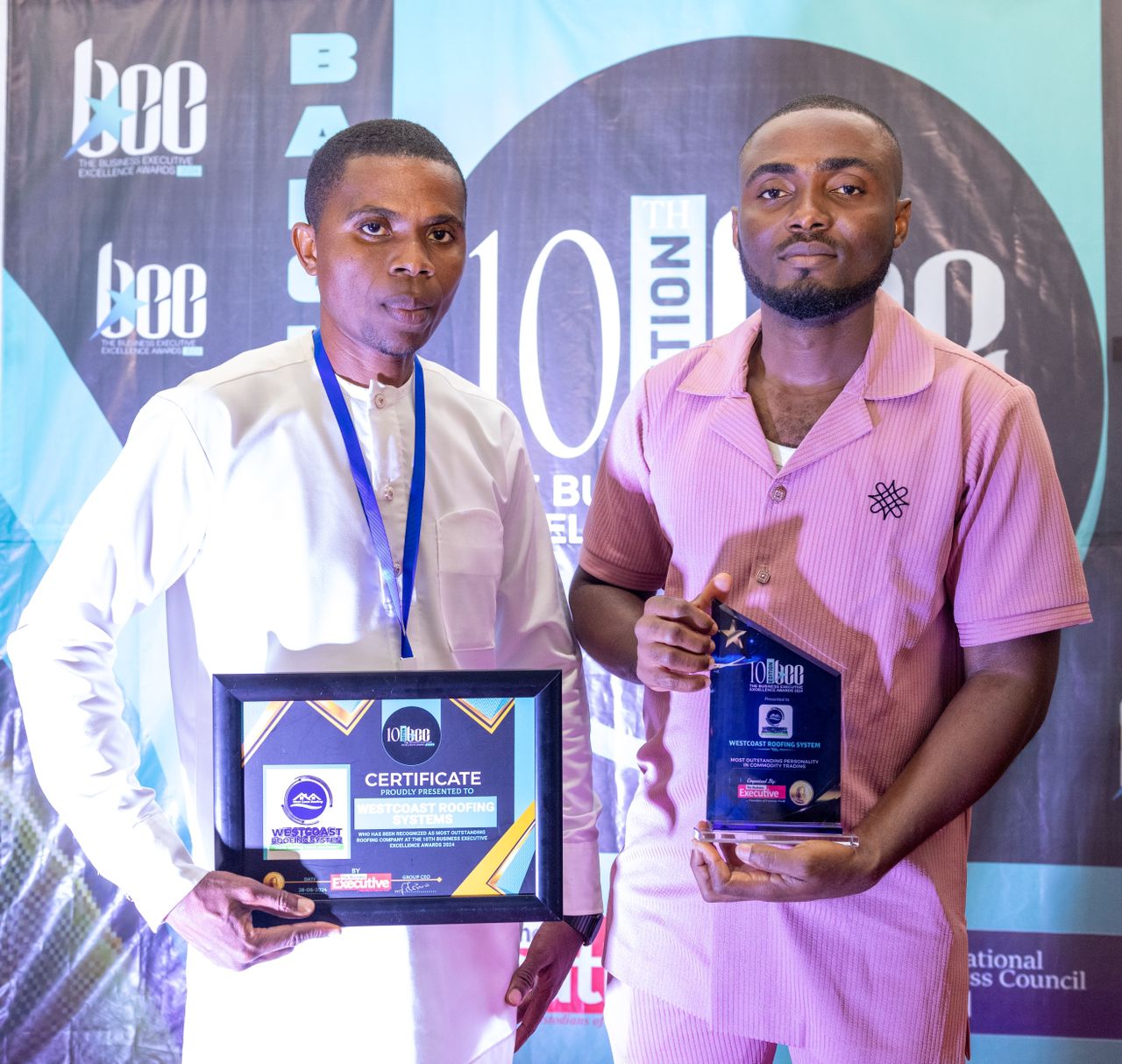 West Coast Roofing System wins at Business Executive Excellence Awards ...