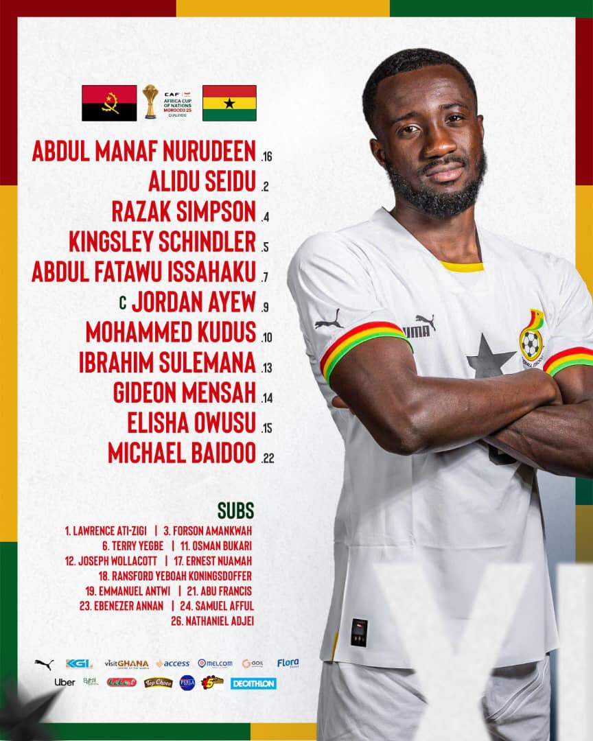 AFCON 2025Q: Jordan Ayew leads the line, debut for Razak Simpson as ...