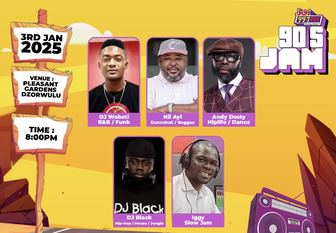 Top DJs to rock Joy FM's 2025 90s Jam at Pleasant Gardens - MyJoyOnline