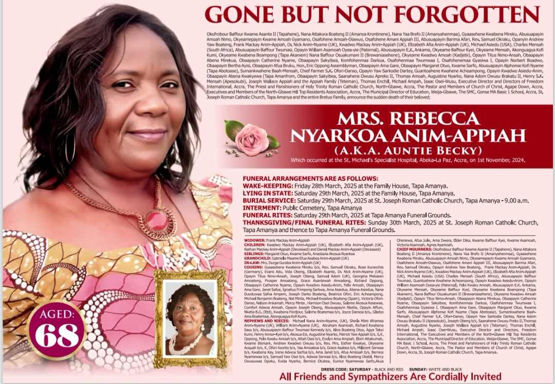 Mrs. Rebecca Nyarkoa Anim-Appiah aka Auntie Becky - MyJoyOnline
