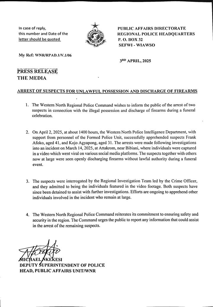 Police arrest 2 for unlawful possession and discharge of firearms ...