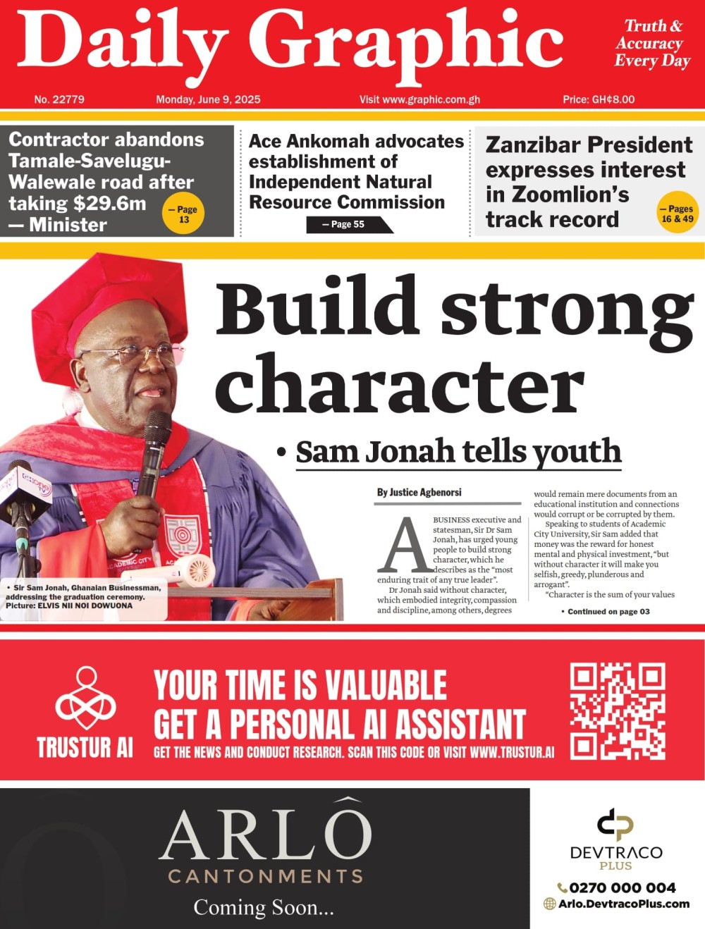 Today's front pages: Monday, June 9, 2025 - MyJoyOnline