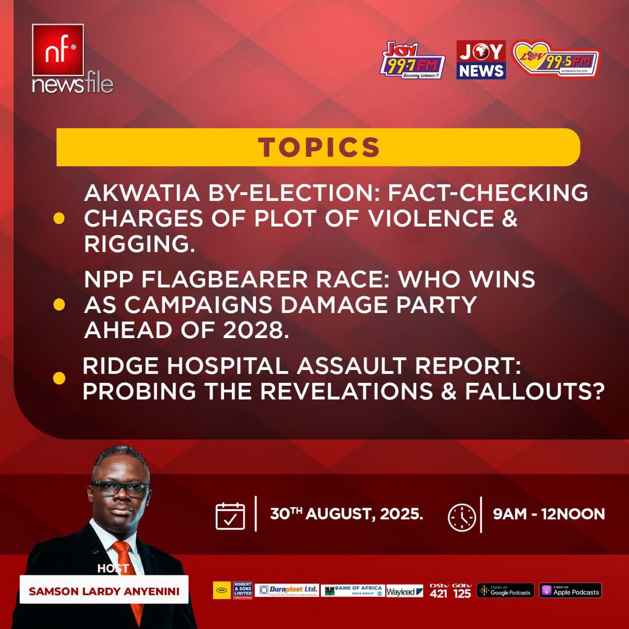 Newsfile to probe Akwatia by-election, NPP Flagbearer race, and Ridge ...
