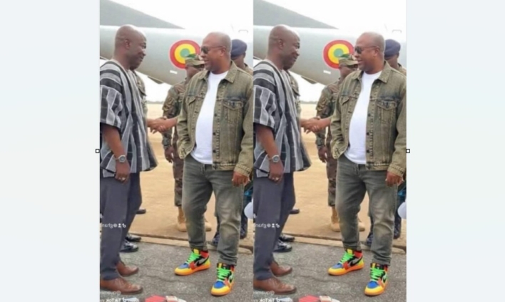 FACT-CHECK: Viral image of Mahama in FTY sneakers and Denim jacket is ...