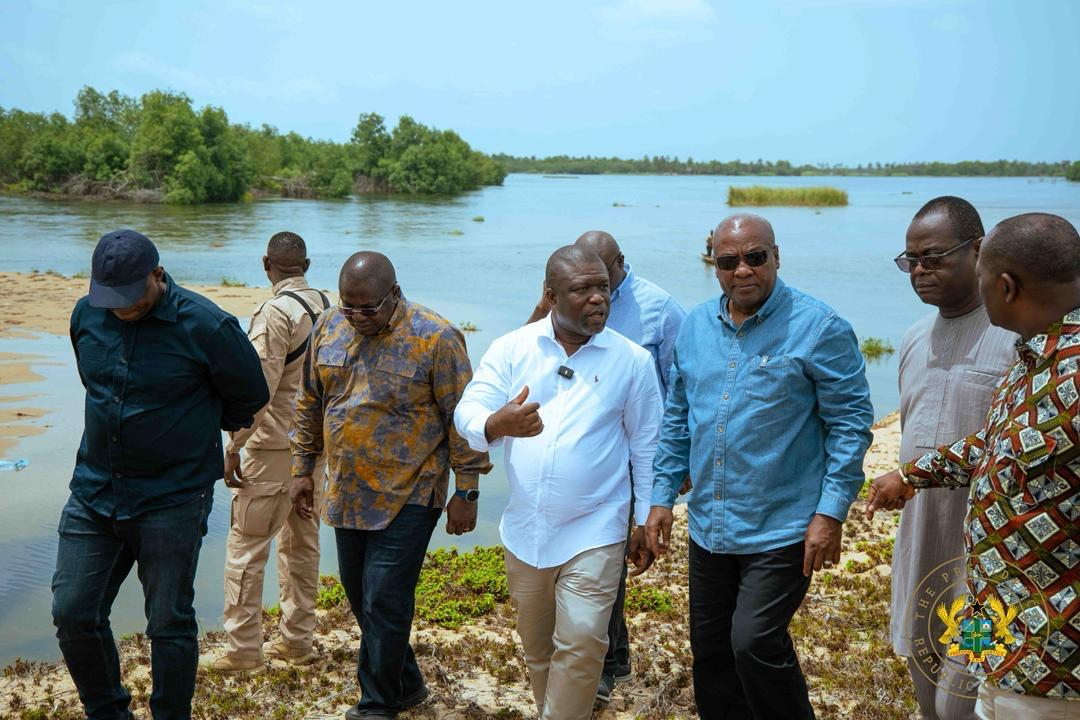 Photos: President Mahama visits Coastal Protection Project sites ...
