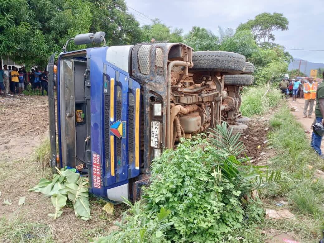 Tragedy at Senchi: Two crushed to death as tipper truck somersaults ...