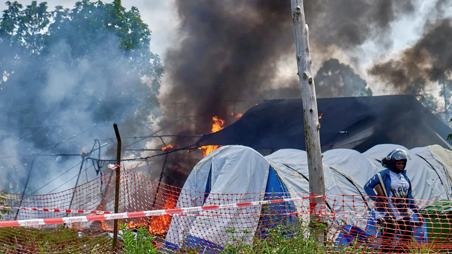 Angry crowd sets Ebola hospital tents on fire in DR Congo - MyJoyOnline