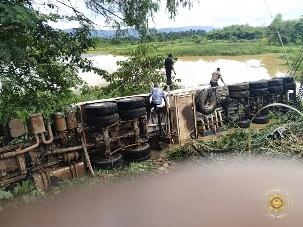 Fuel tanker overturns near Anyinam railway station, driver injured ...