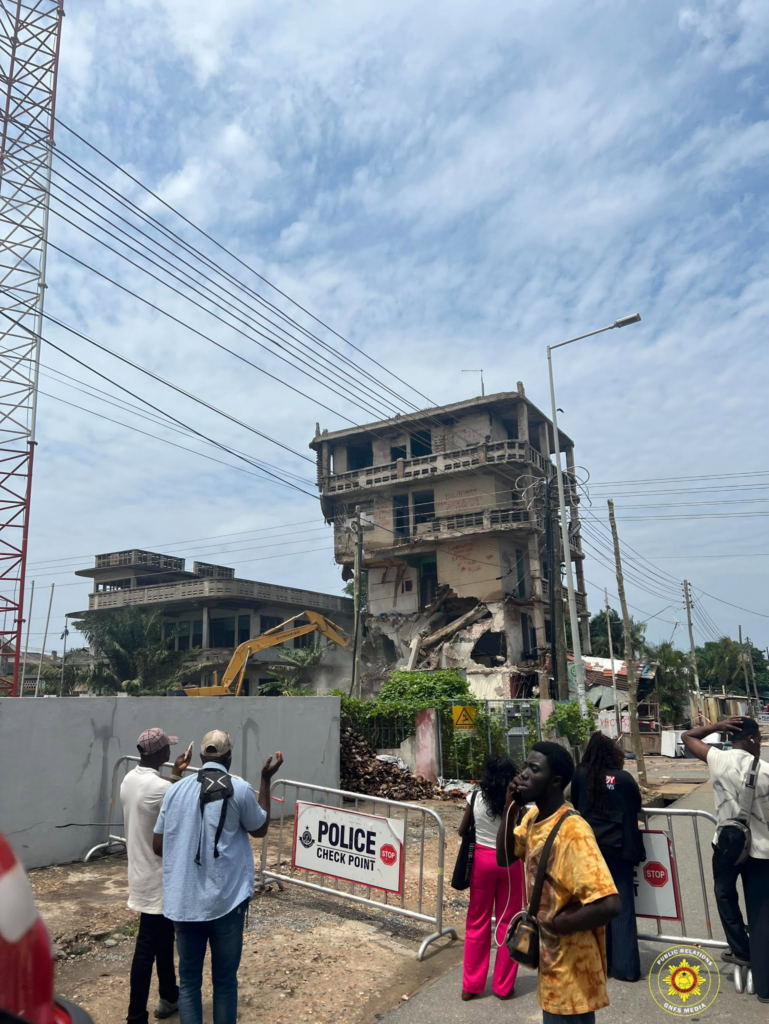 GNFS supports safe demolition of dilapidated four-storey building in ...